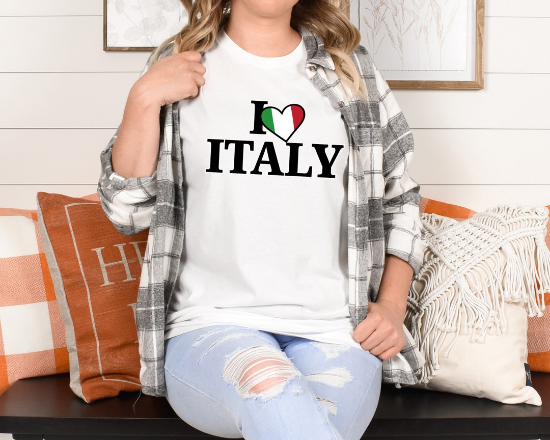 Italy Tshirt, Love Italy Tee, Italian Flag Hearts Tshirt, Unisex Jersey ...