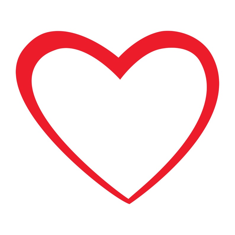 Red Outlined Heart SVG: Instant Download PNG for Crafts - Etsy