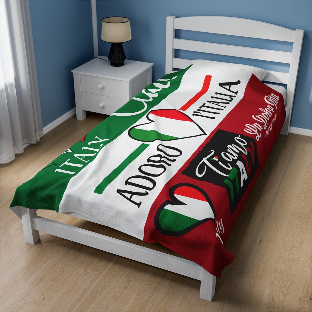 Home Deocr Cozy Italian Love Italy Blanket, Ciao, Adoro, Ti Amo Italy ...