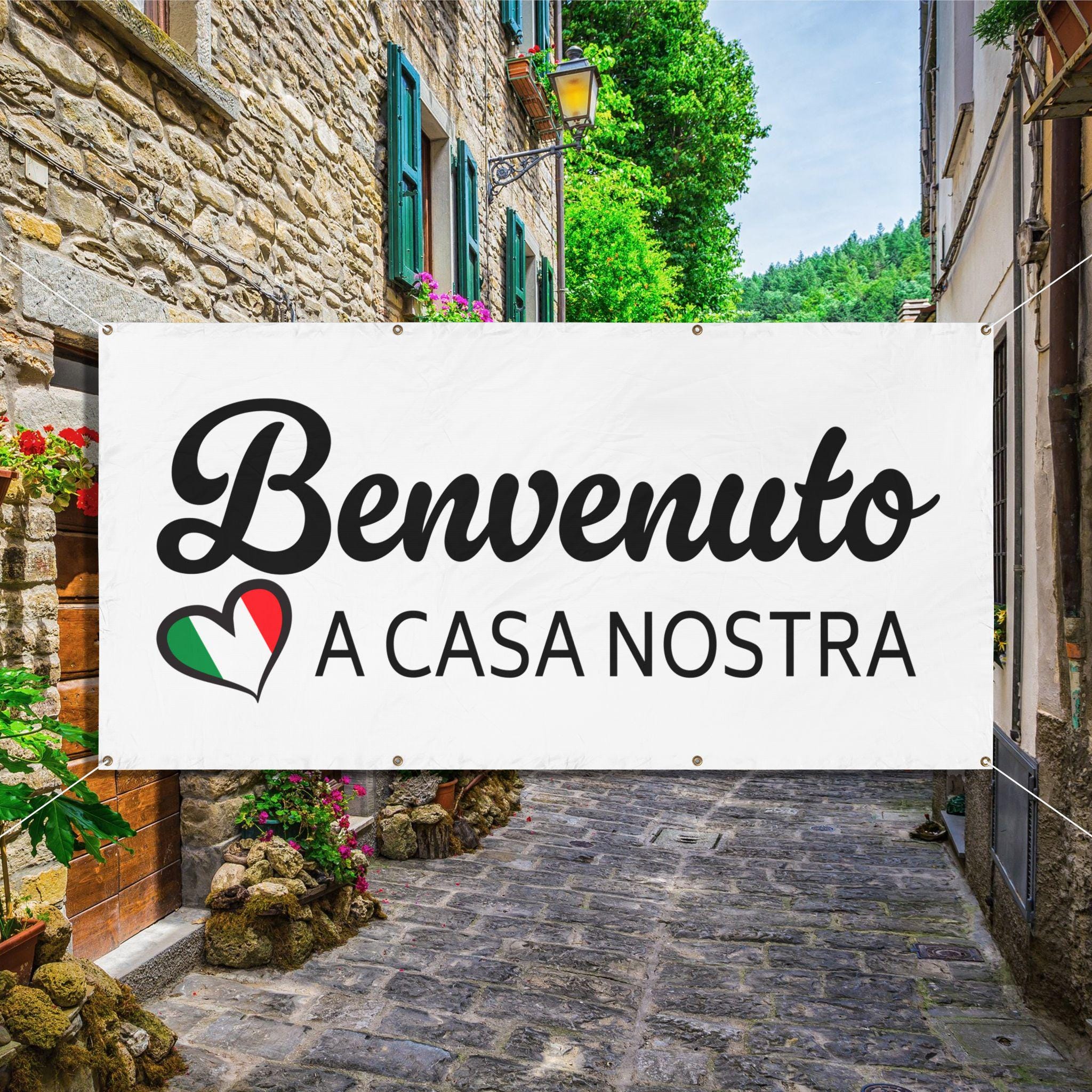 Italian Welcome Vinyl Banner: Benvenuto a Casa Sign - Etsy