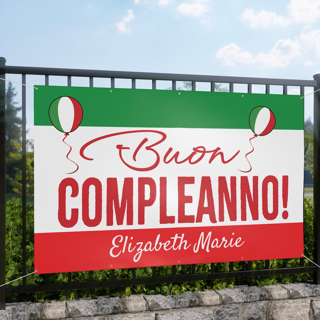 Personalized Buon Compleanno Banner: Italian Birthday Party Decor - Etsy