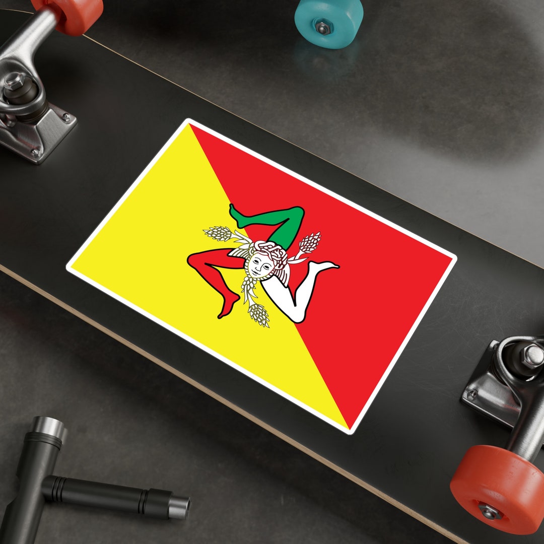 Sicilian Trinacria Sticker, Italian Flag Medusa Sticker, Sicily Decal ...