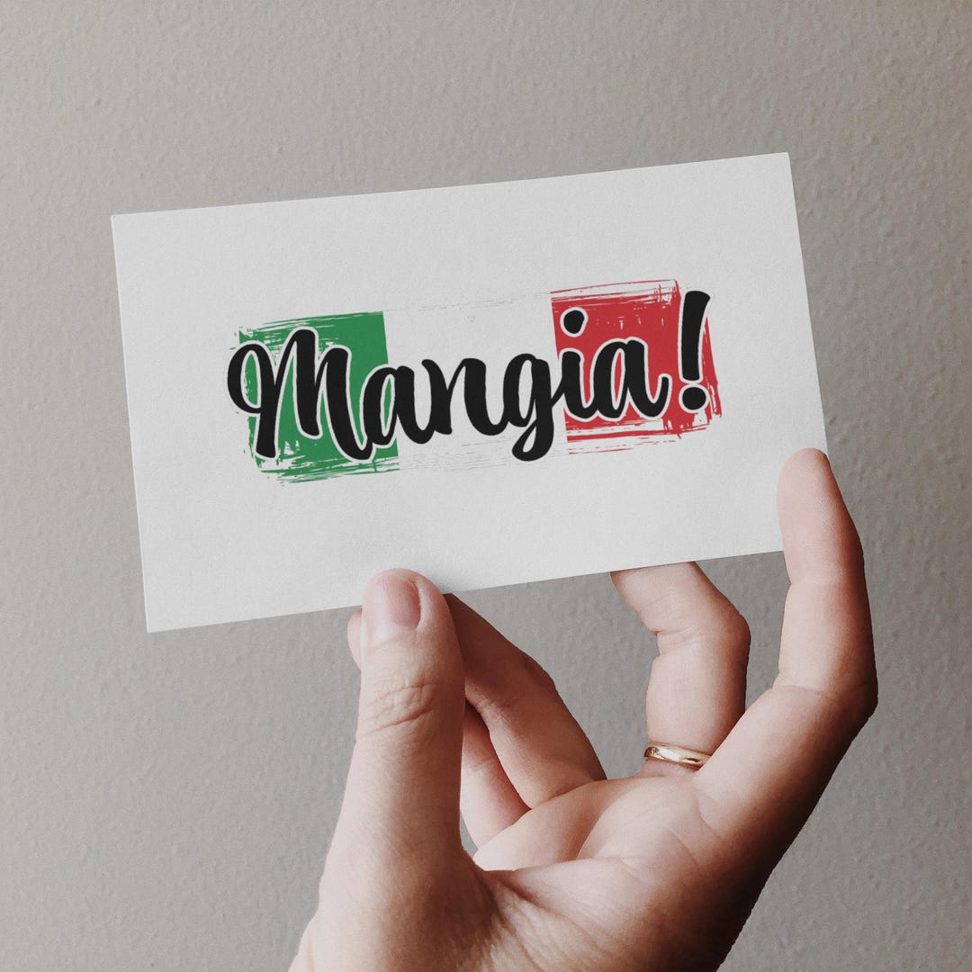 Mangia Italian Art Print: Italy Flag, Eat in Italian (digital Download ...