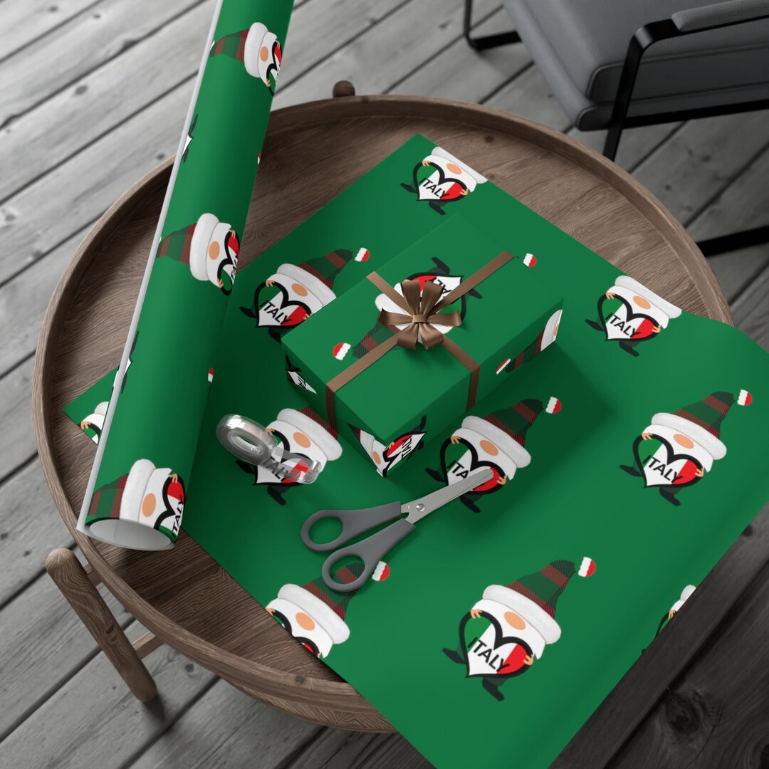 Italian Gnome Gift Wrap, Italian Flag Wrapping Paper - Etsy