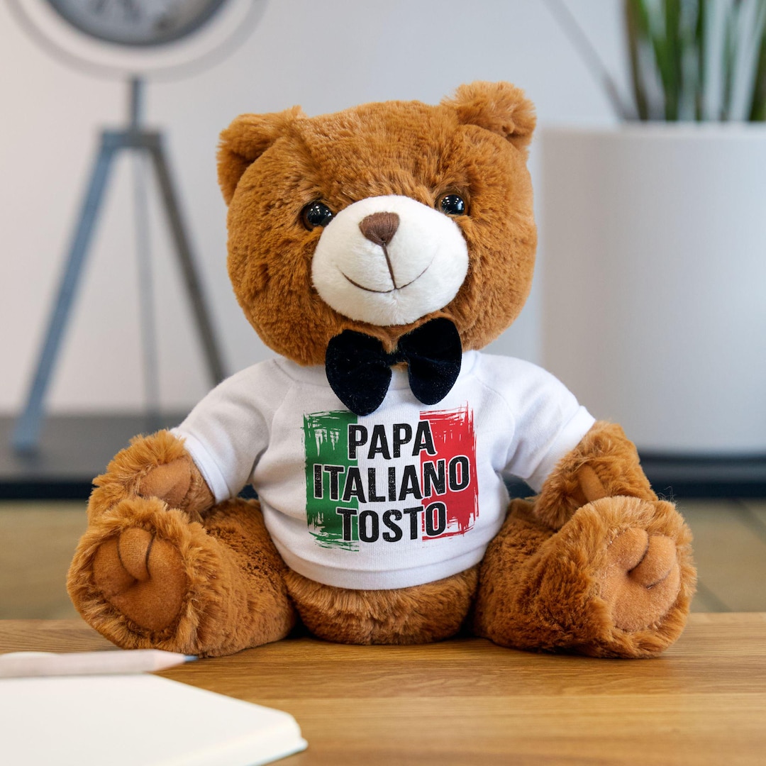 Italian Flag Teddy Bear, Italian Papa Gift, Badass Italiano Tosto Plush ...