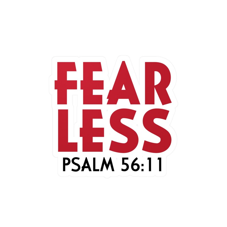 Fearless Bible Verse Sticker: Christian Decal for Laptop, Water Bottle ...