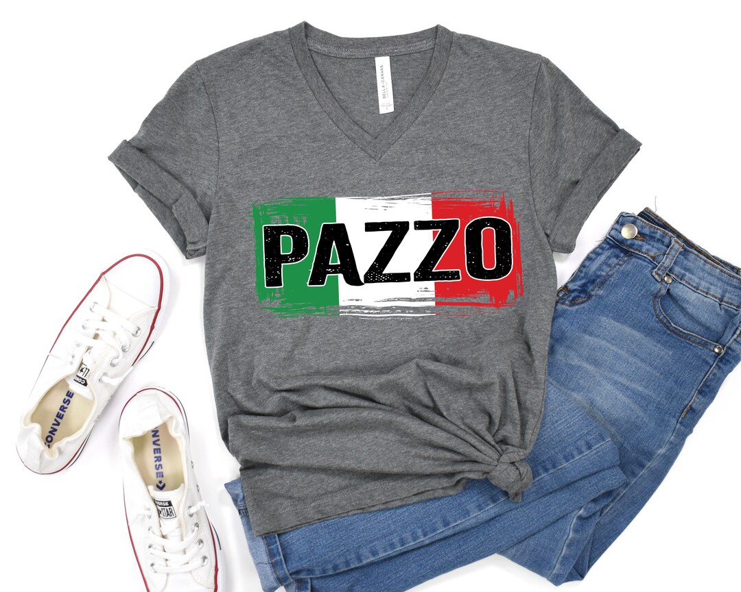 Funny Italian 'pazzo' V-neck T-shirt: Unisex Jersey Tee - Etsy