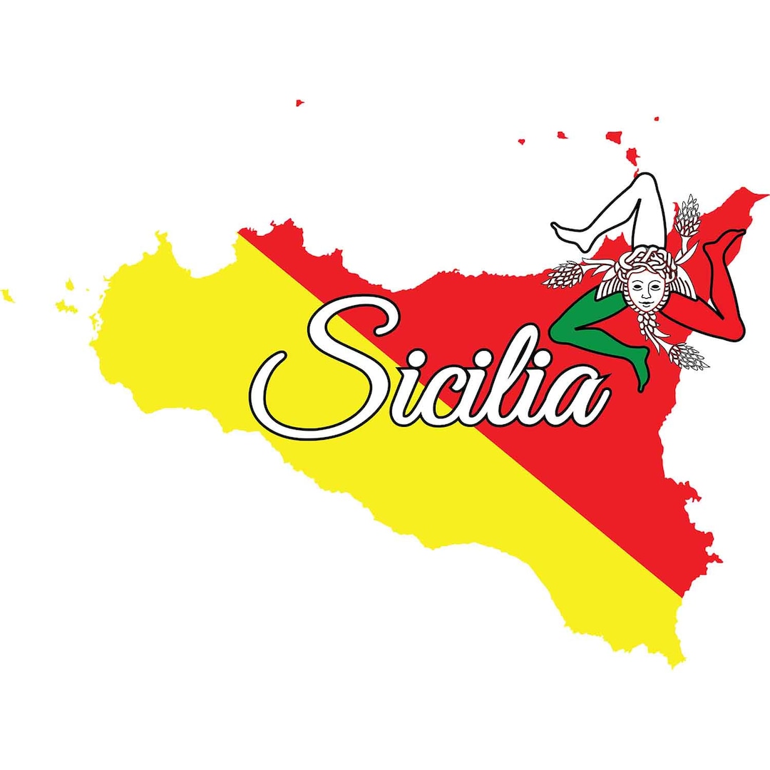 Sicilia Digital Art, Italian Download, Sicily, Italian Flag, Sicilian Trinacria, Sicilia Flag ...