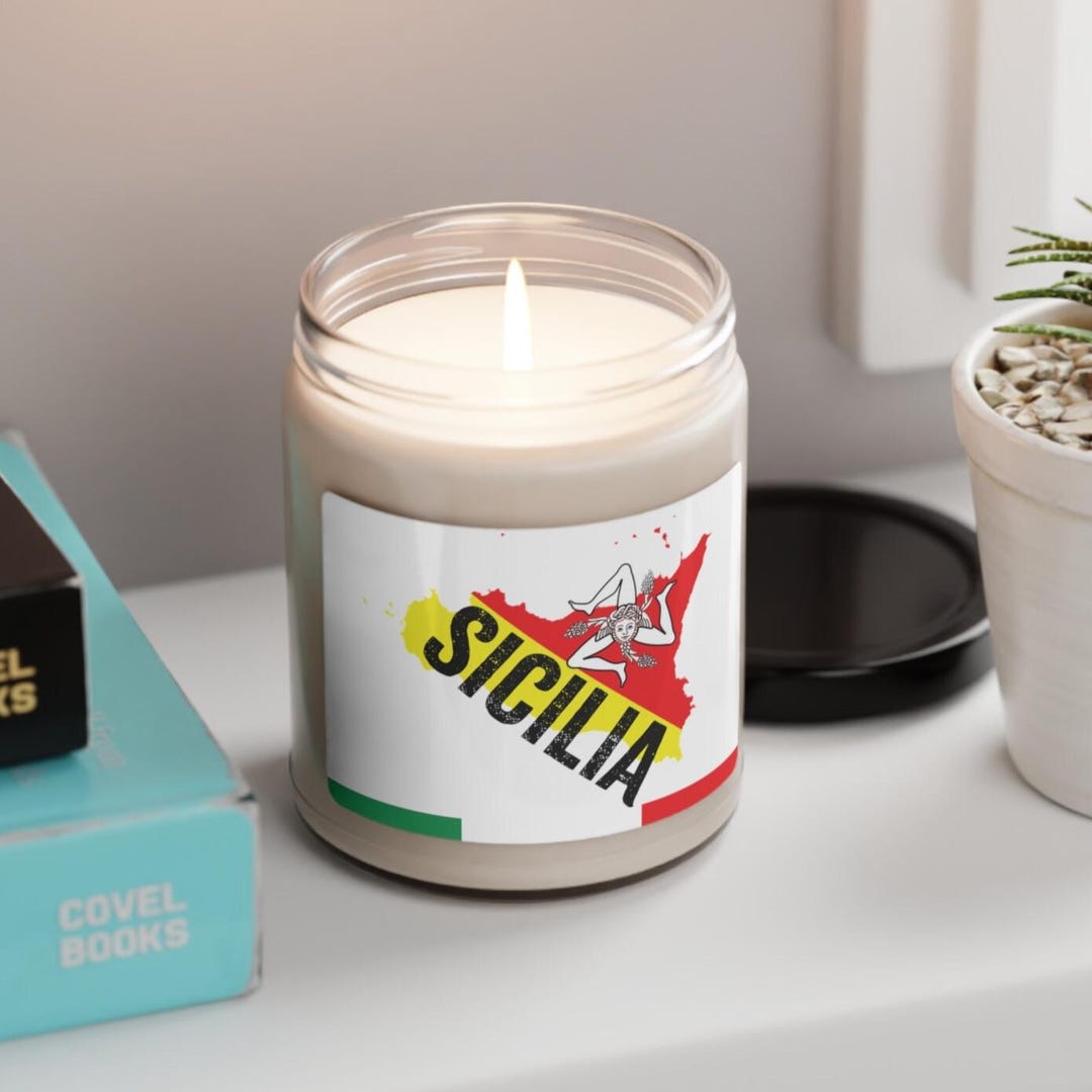 Sicilia Scented Soy Candle: Sicilian Trinacria Gift, 9oz - Etsy