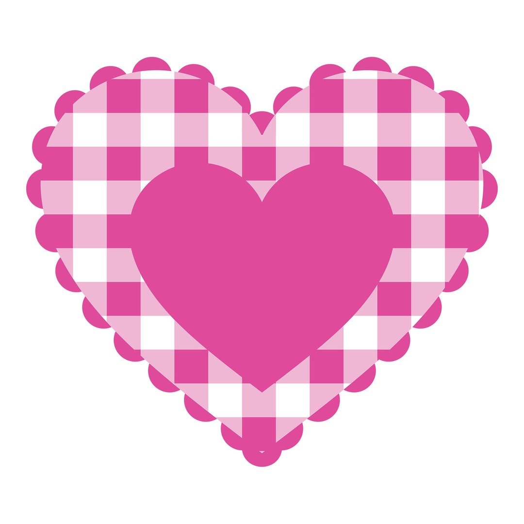 Heart, SVG, PNG, Instant Download, Pink Checkered, Pink Heart, Checker ...