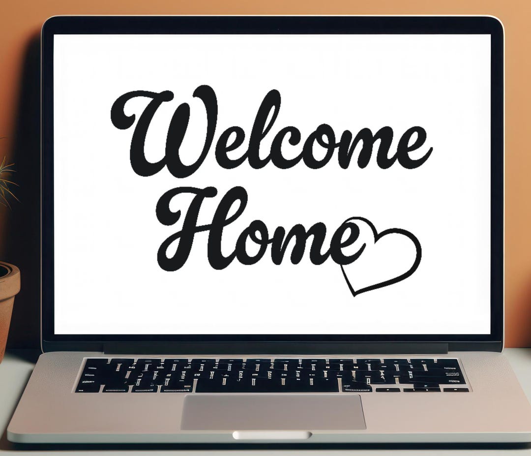 Welcome Home Sign, Welcome PNG, SVG, Black Outlined Heart Digital ...