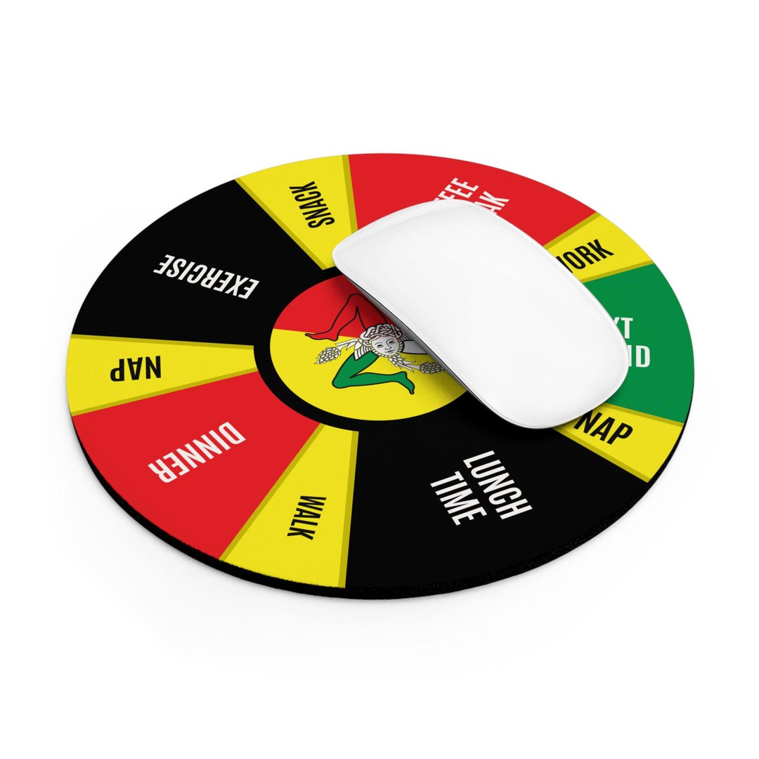 Fun Spin Wheel Mouse Pad - Personalized Sicily Accessory, Gift for ...