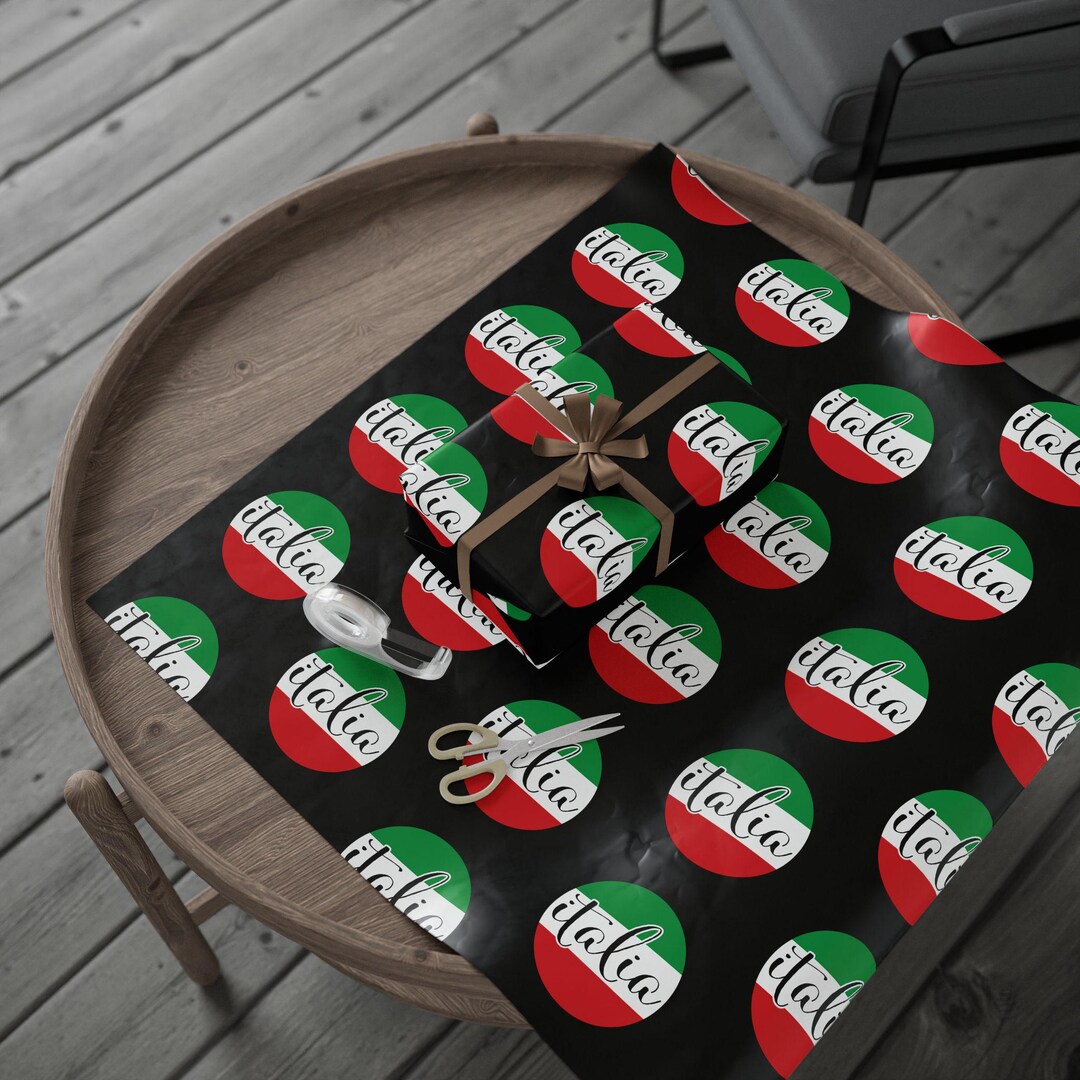 Italian Wrapping Paper, Italy Flag Design Gift Wrap, All Occasions ...