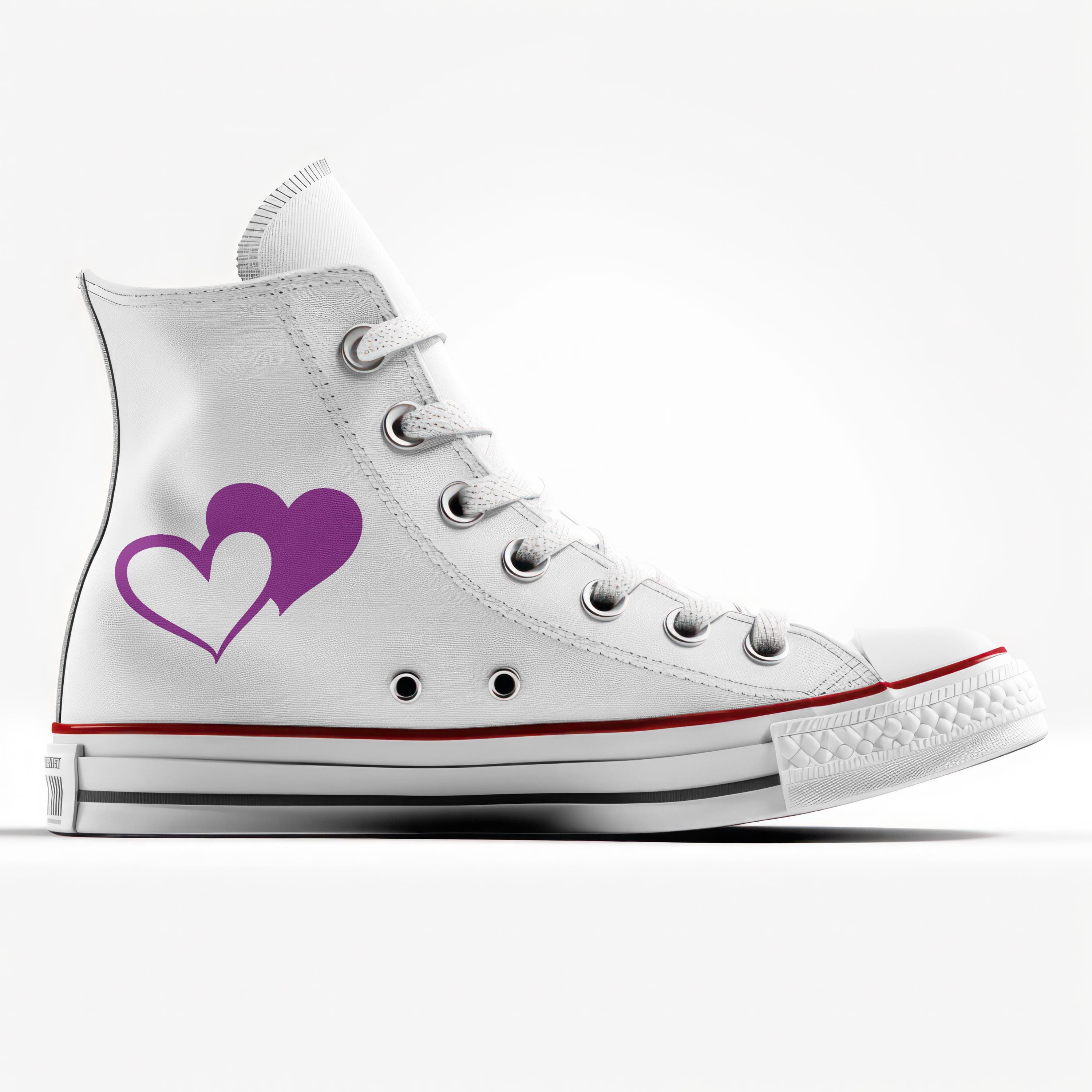 Heart Digital Download, Double Purple Hearts Art, SVG, PNG Solid Purple ...