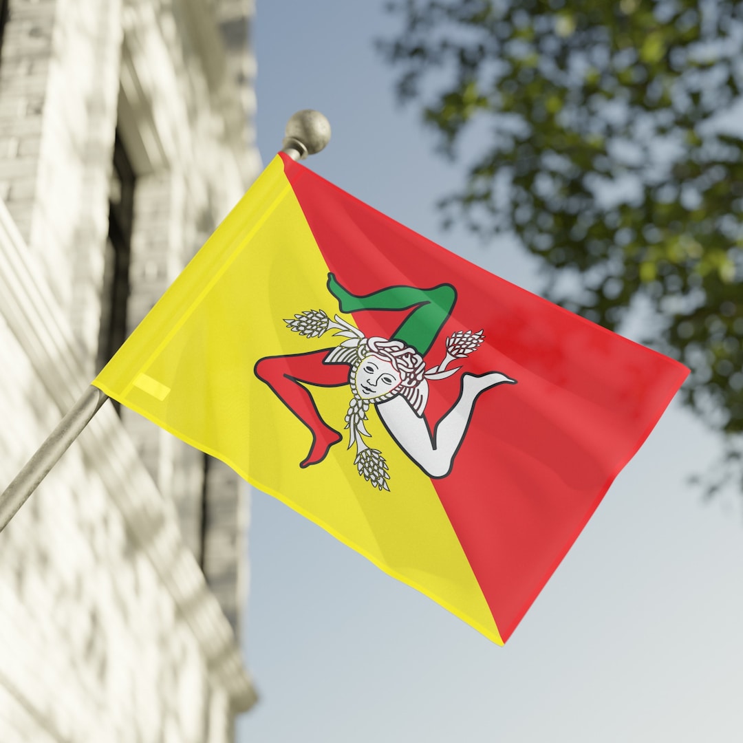 Sicilian Flag Medusa Trinacria Home Decor, Unique Housewarming Gift for ...