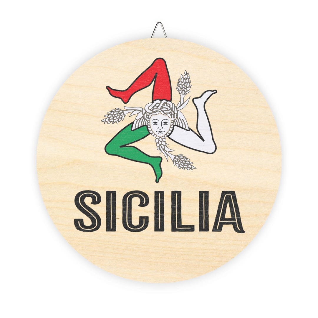 Sicilian Trinacria Wood Sign: Rustic Italian Wall Decor - Etsy