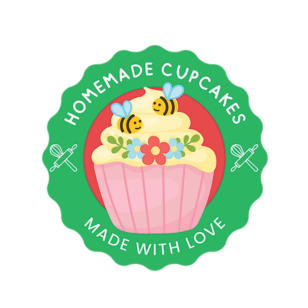 Homemade Cupcake Labels, Print at Home, Avery 2 Inch Labels, Instant ...