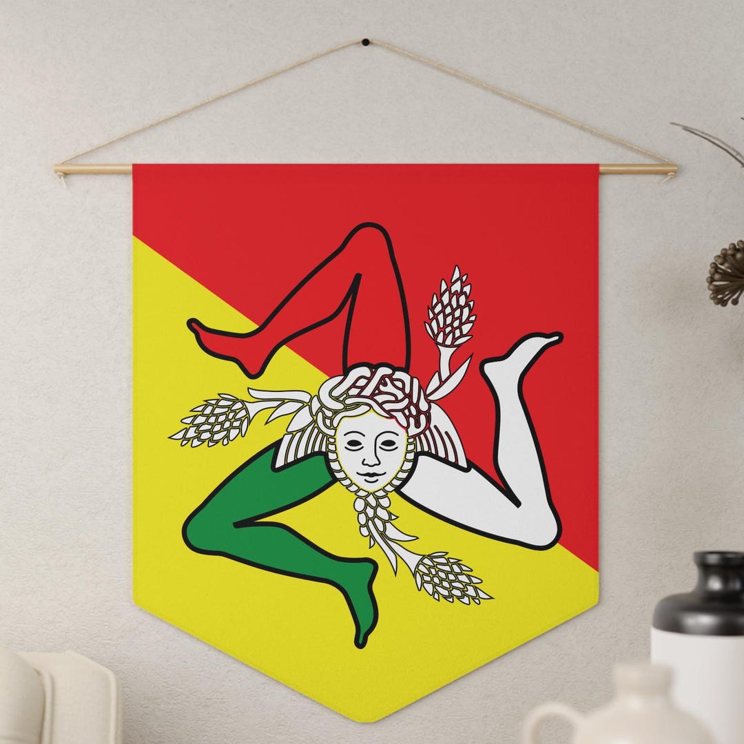 Trinacria Wall Decor, Sicilian Flag Door Sign for Home, Italian Sicily Indoor Outdoor Porch ...