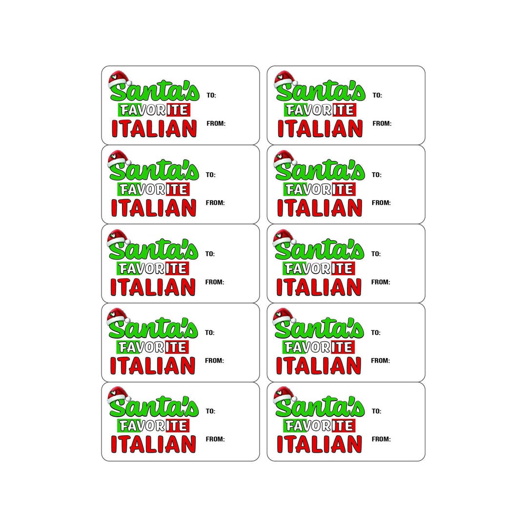 Italian Printable Stickers, Italian Digital Download, Santa's Favorite ...