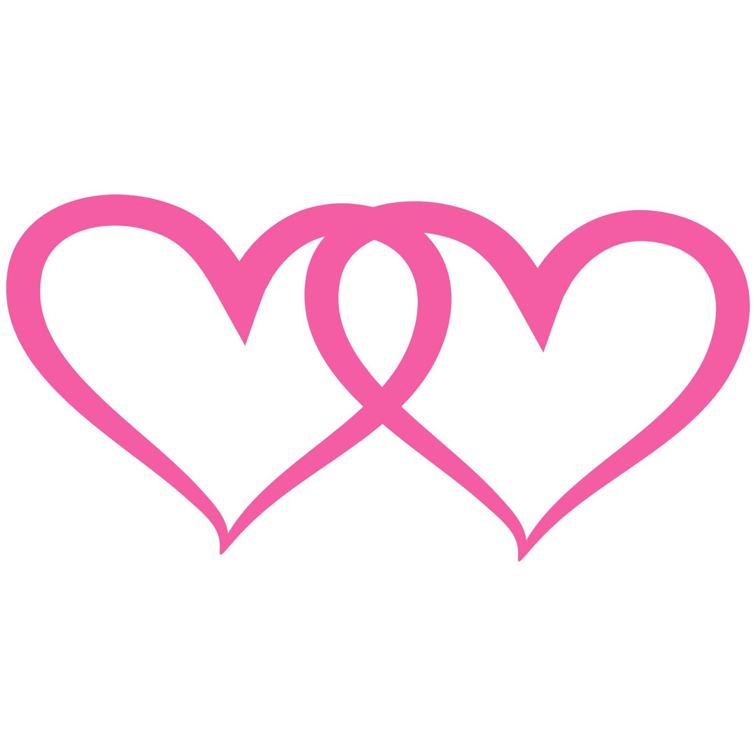 Pink Double Heart SVG: Outlined Hearts Clipart (digital Download) - Etsy