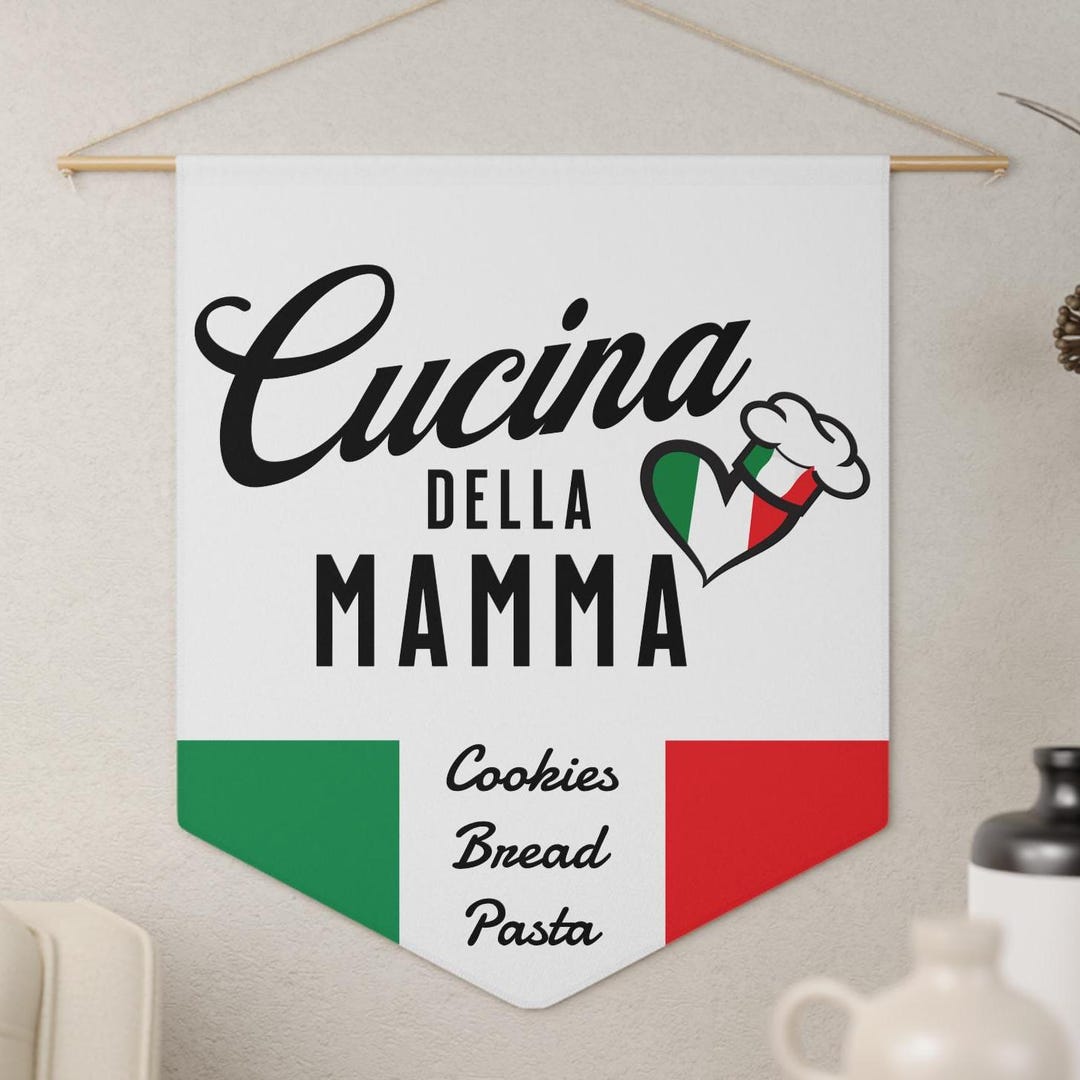 Italian Pennant, Italian Wall Decor, Personalized Cucina Della Mamma ...