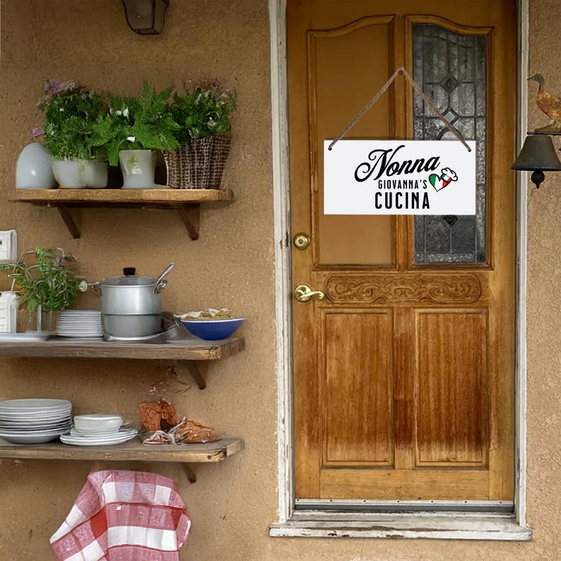 Personalized Nonna's Cucina Sign, Italian Kitchen Decor, Cedar Wood ...