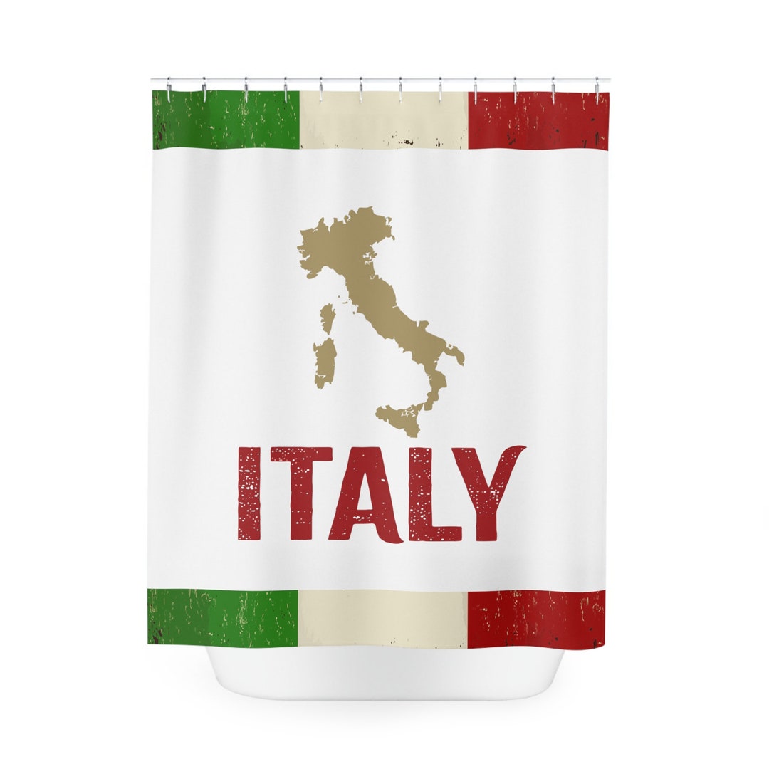 Rustic Italian Flag Shower Curtain: Distressed Italy Boot, Polyester - Etsy