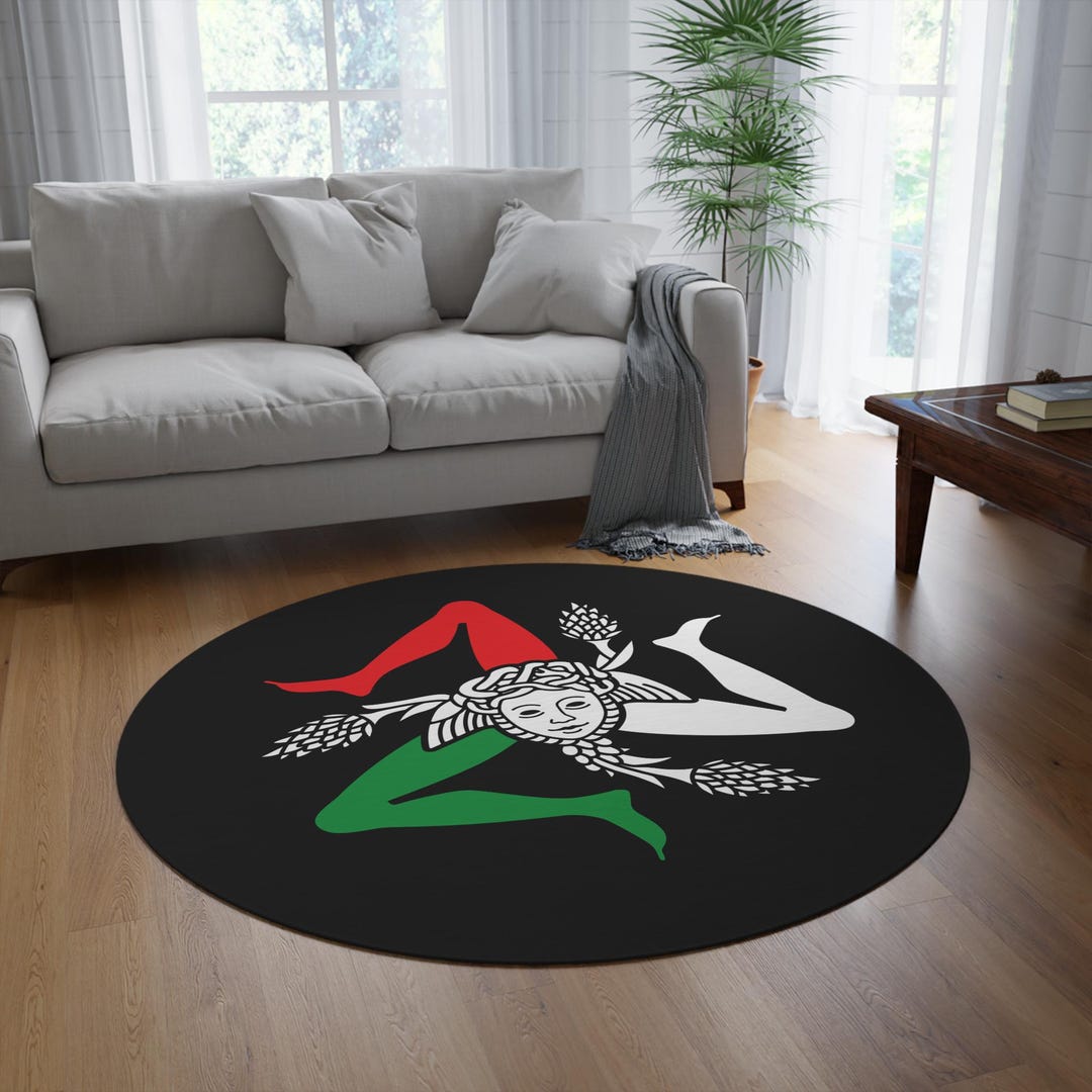 Sicilian Trinacria Rug, Sicily Area Rug, Italian Flag, Sicilian ...