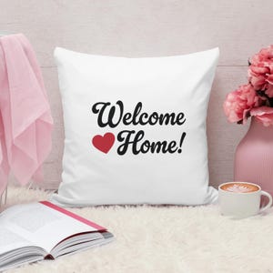 Welcome Home Sign, PNG, SVG, Red Heart Digital Download Decal, Sticker ...