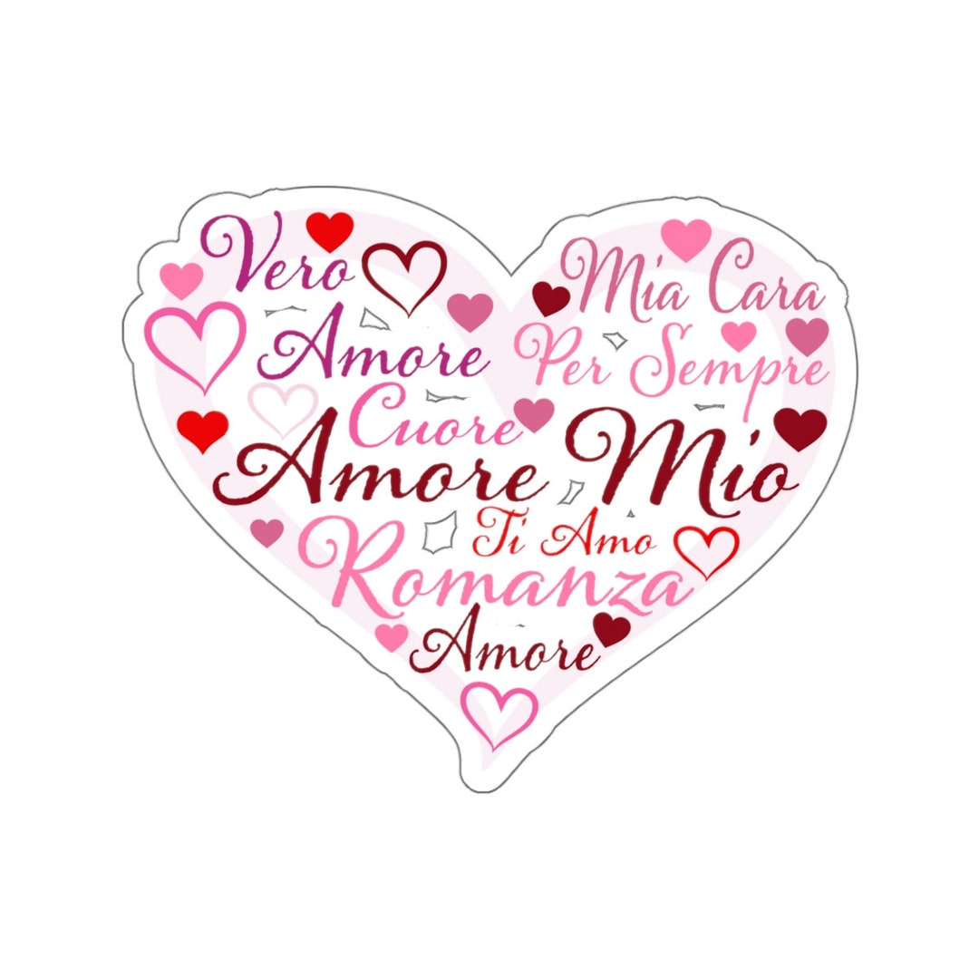 Italian Sticker Amore Mio Kiss-cut Sticker Ti Amo Cuore - Etsy
