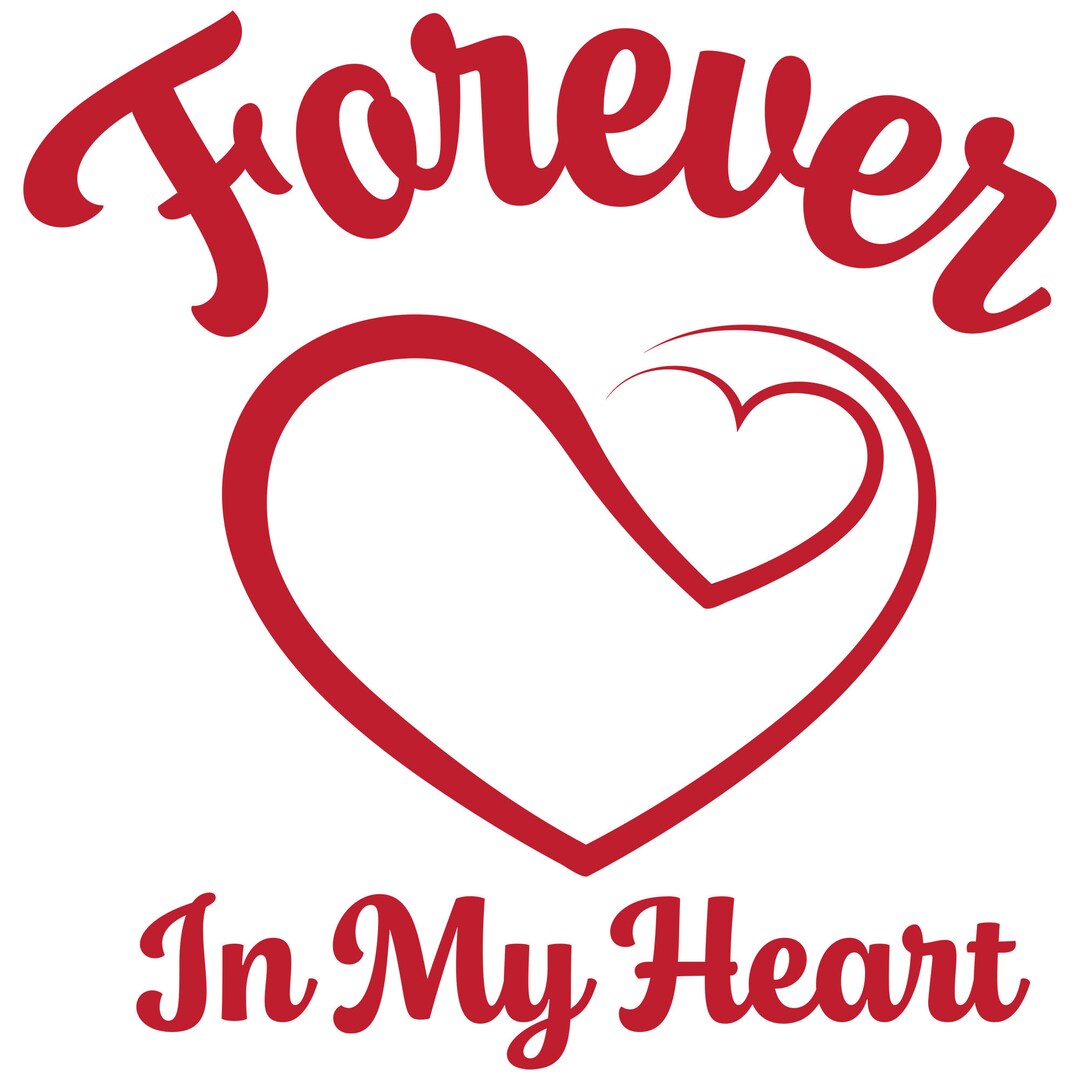 Heart Forever in My Heart SVG PNG Instant Download Red - Etsy