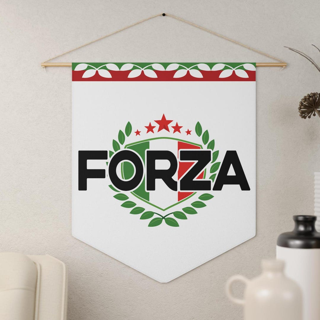 Forza Italian Wall Decor, Italian Flag Themed Pennant, Italian Strength ...