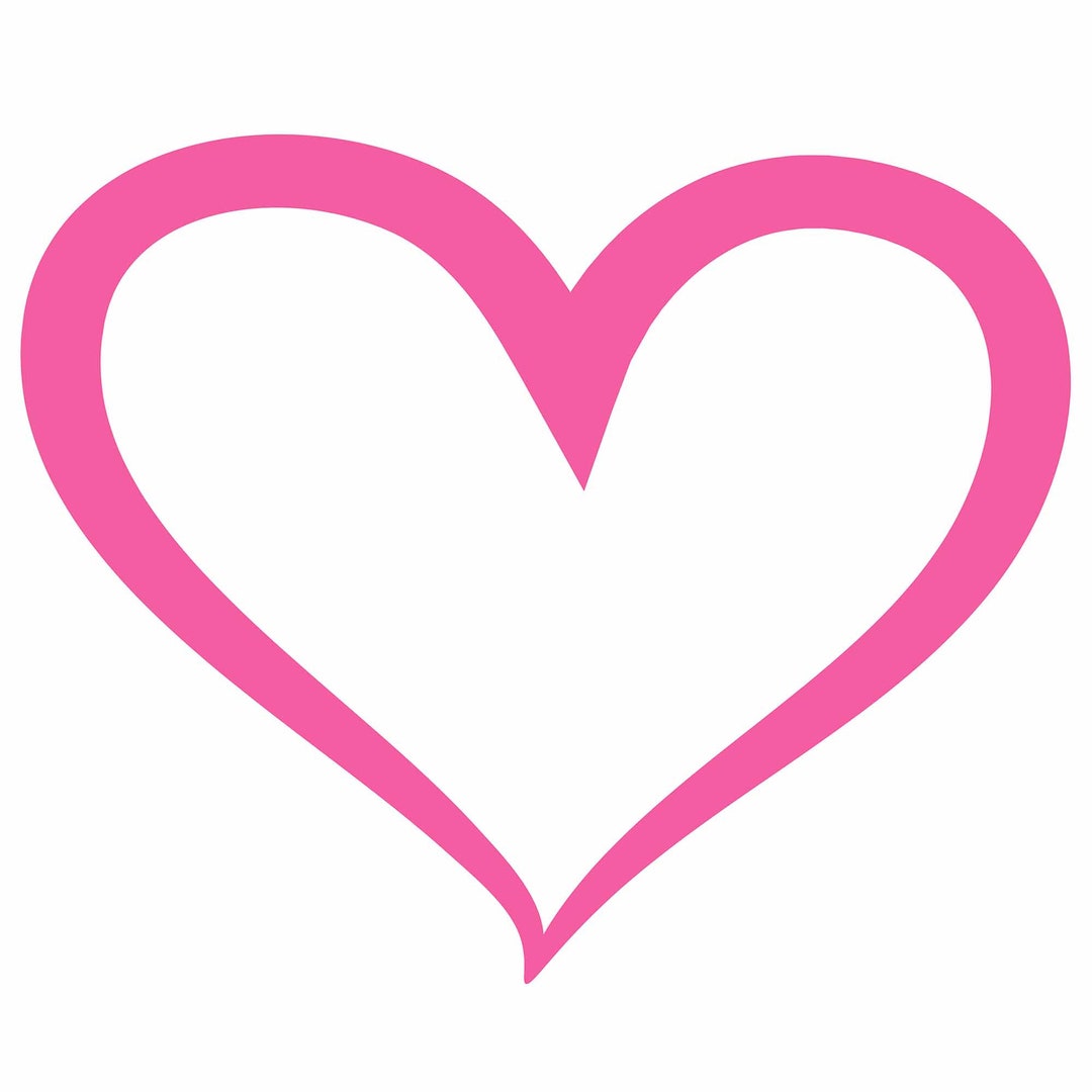 Heart SVG Instant Download Pink Outlined Heart PNG - Etsy