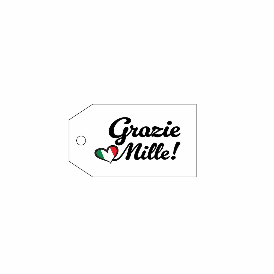 Grazie Mille Gift Tags: Italian Flag Heart, Avery Template (PDF ...