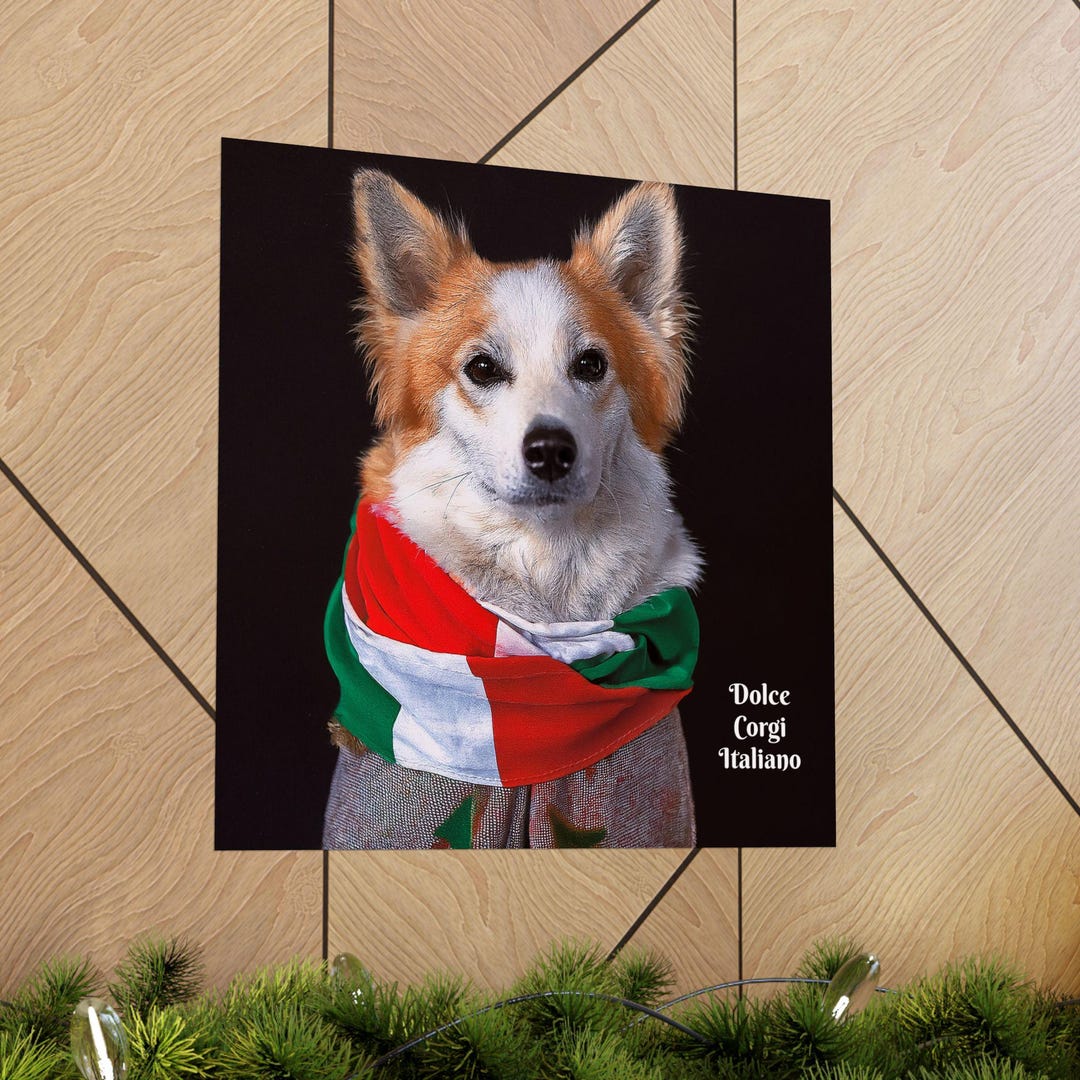 Italian Medieval Corgi Personalized Poster, Italian Flag Dog Print ...