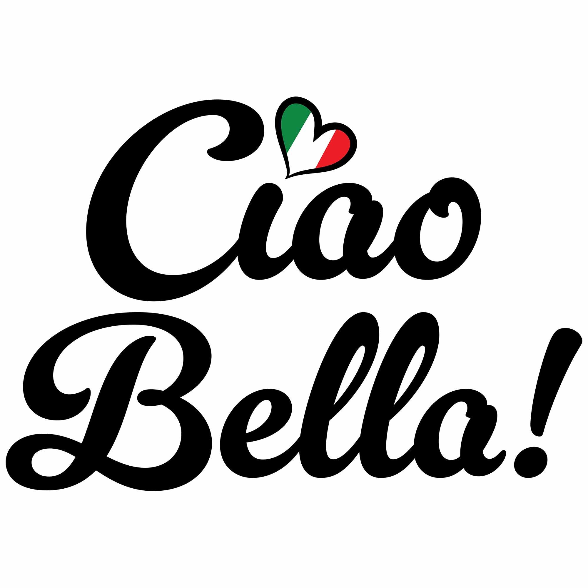 Ciao Bella Italian Flag Heart Instant Download for Stickers, Decals ...