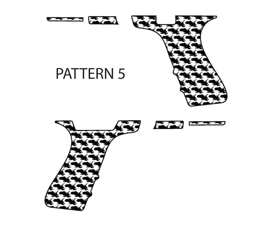 Laser Engraving Stippling Template for Glock 19 Frame Pattern 5 Left ...