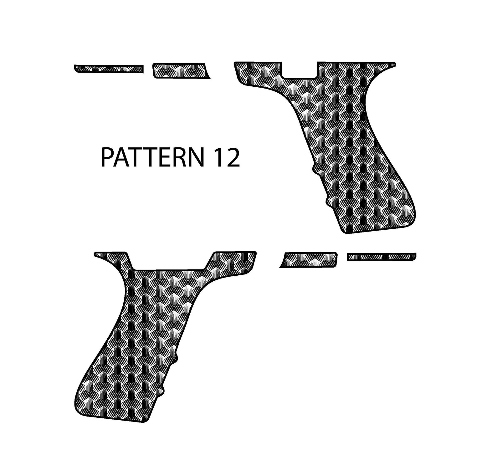 Laser Engraving Stippling Template for Glock 19 Frame Pattern 12 Left ...