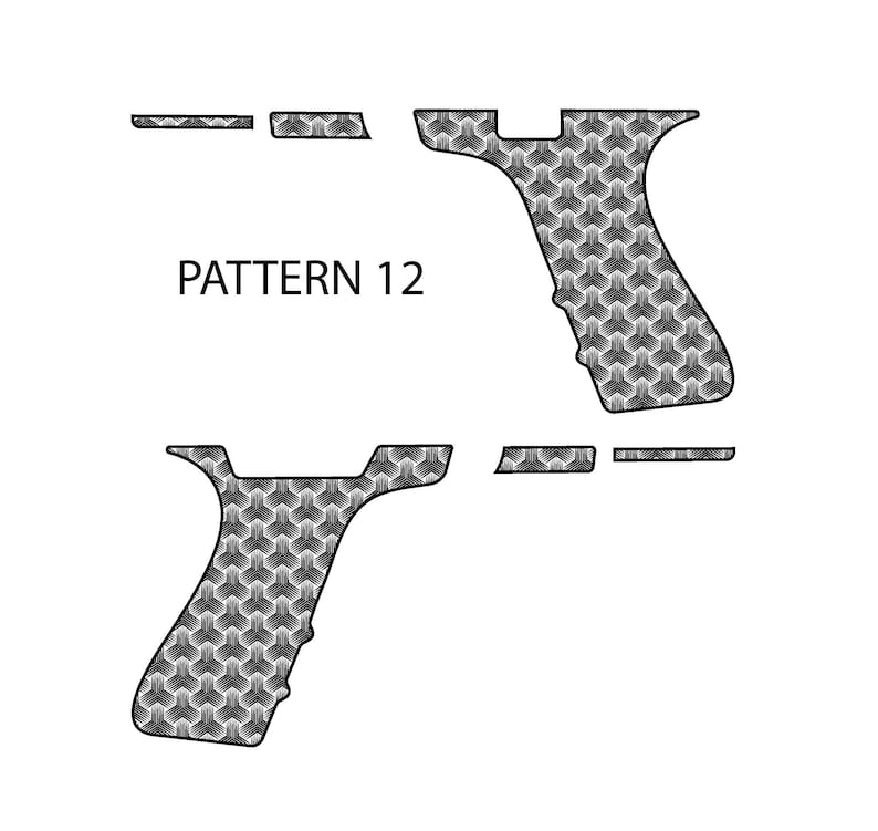 Laser Engraving Stippling Template for Glock 19 Frame Pattern 12 Left ...
