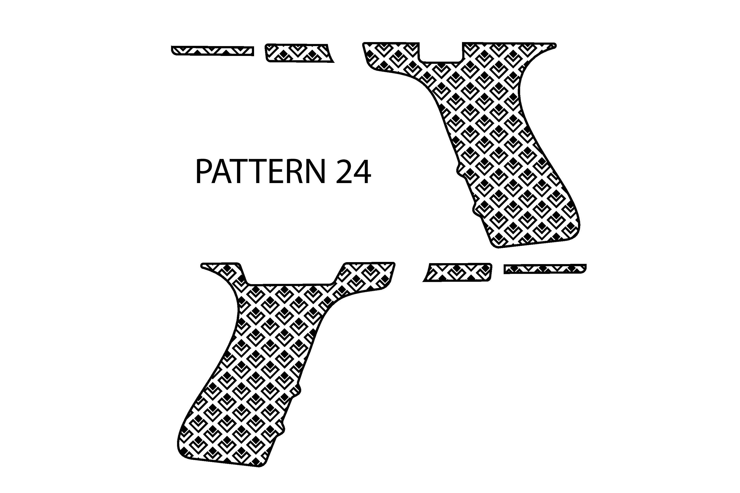 Laser Engraving Stippling Template for Glock 19 Frame Pattern 24 Left ...