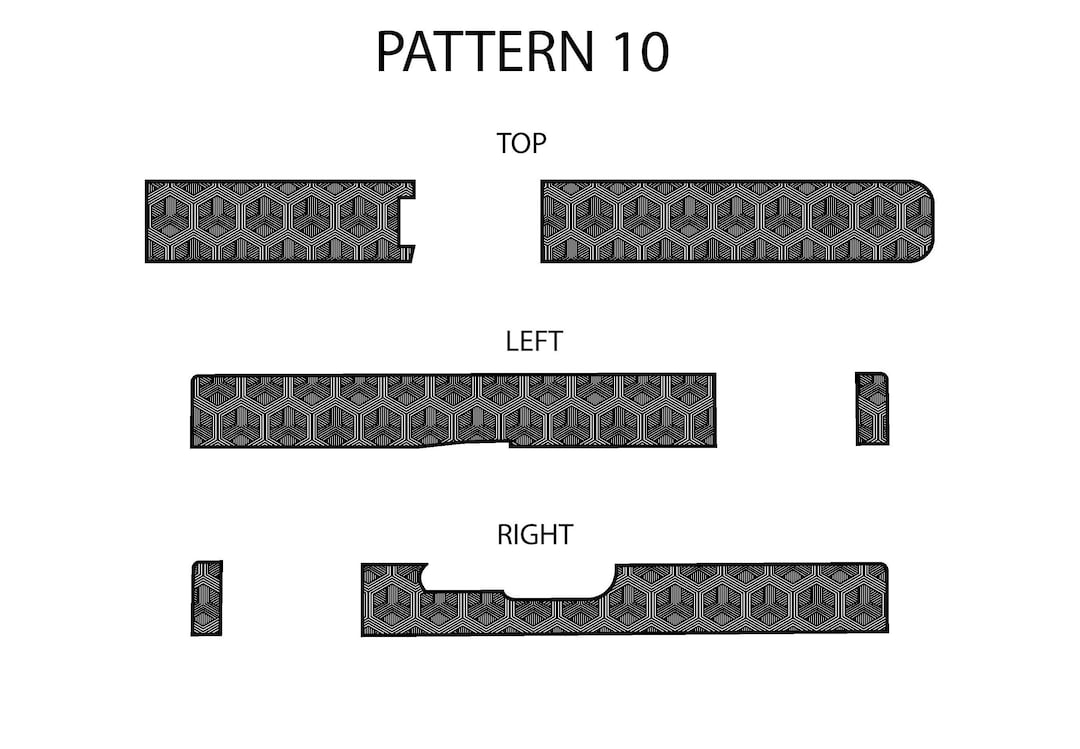 Laser Engraving Template for Glock 19 Slide Pattern 10 Top Left Right ...