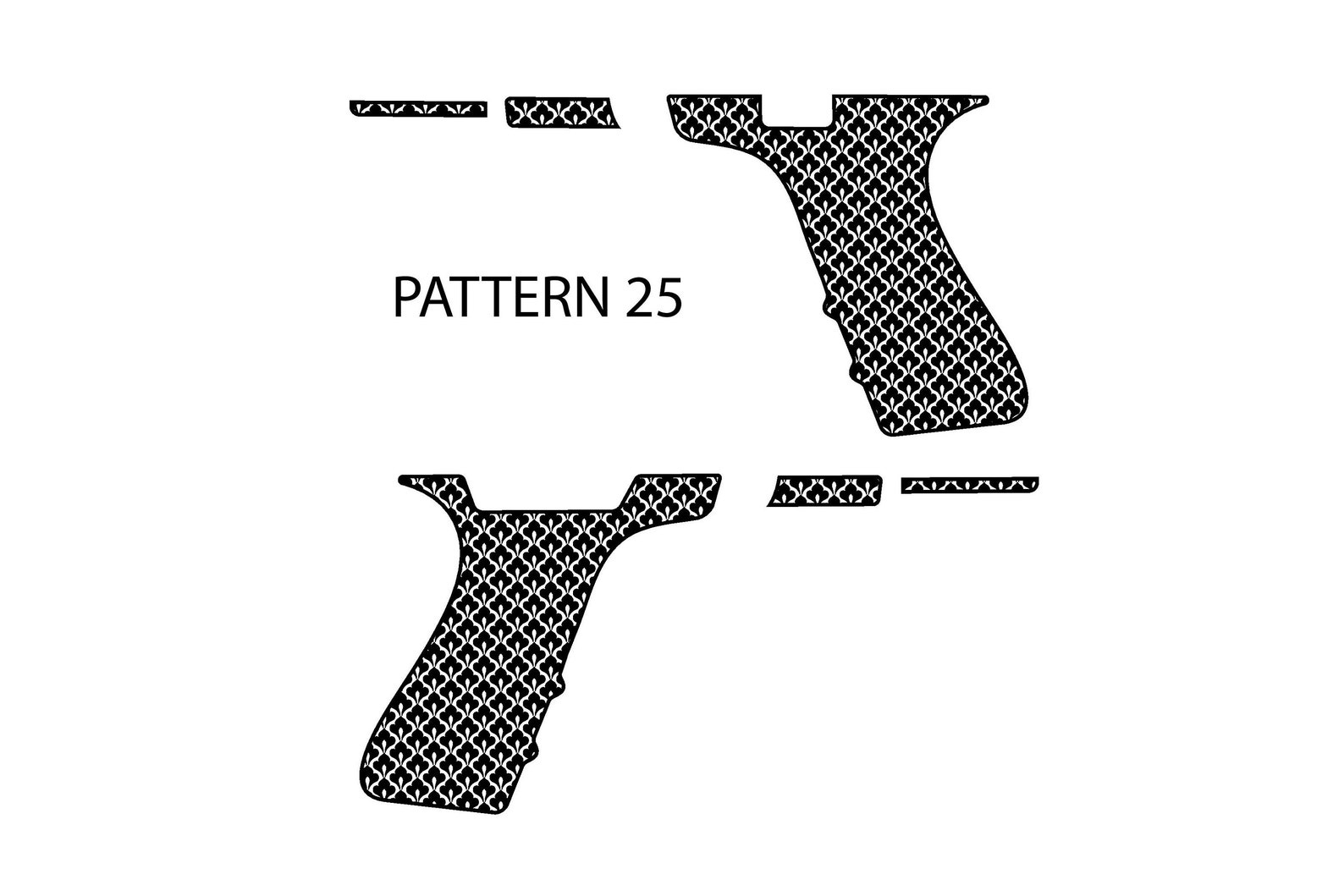 Laser Engraving Stippling Template for Glock 19 Frame Pattern 25 Left ...