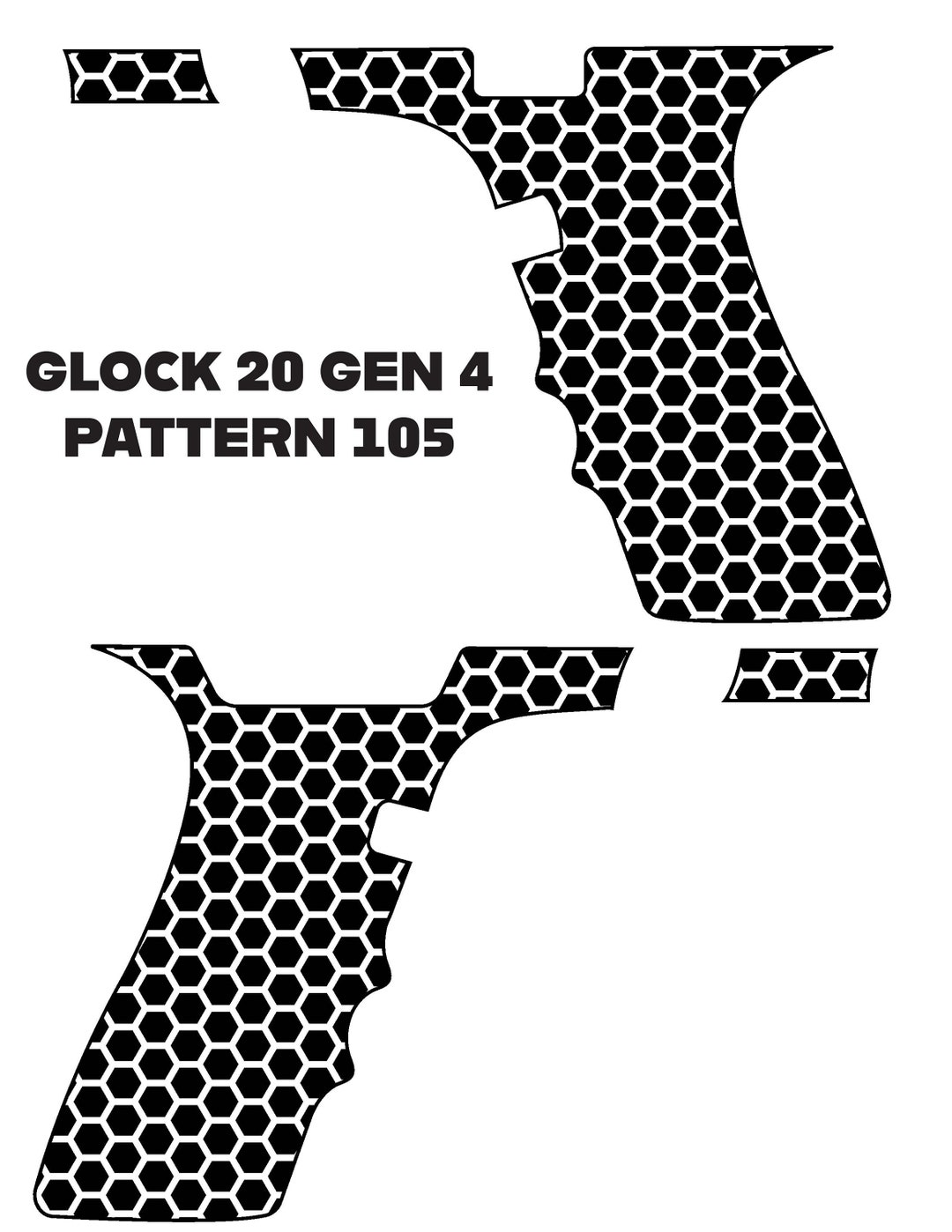 Laser Engraving Stippling Template for Glock 20 Gen4 Frame Pattern 105 ...