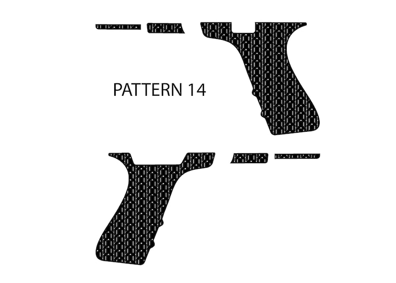 Laser Engraving Stippling Template for Glock 19 Frame Pattern 14 Left ...