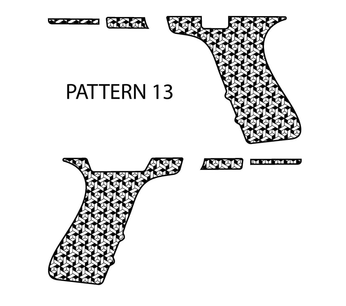Laser Engraving Stippling Template for Glock 19 Frame Pattern 13 Left ...
