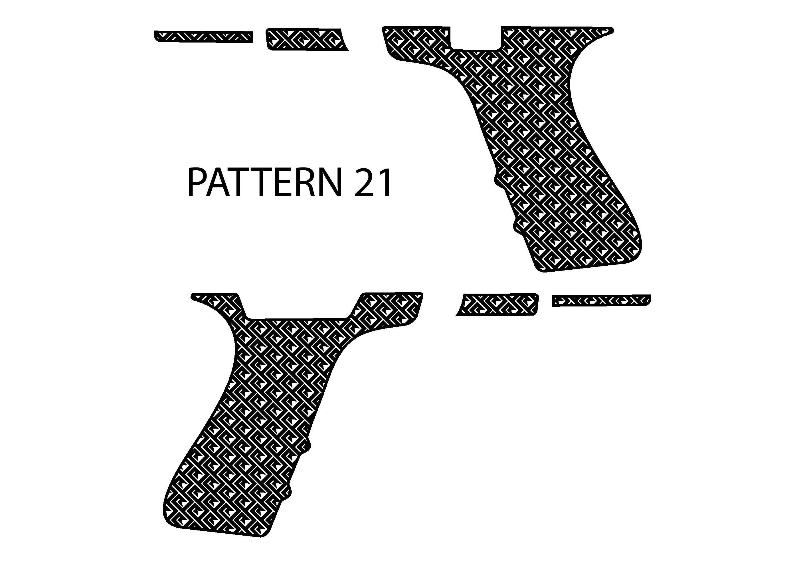 Laser Engraving Stippling Template for Glock 19 Frame Pattern 21 Left ...