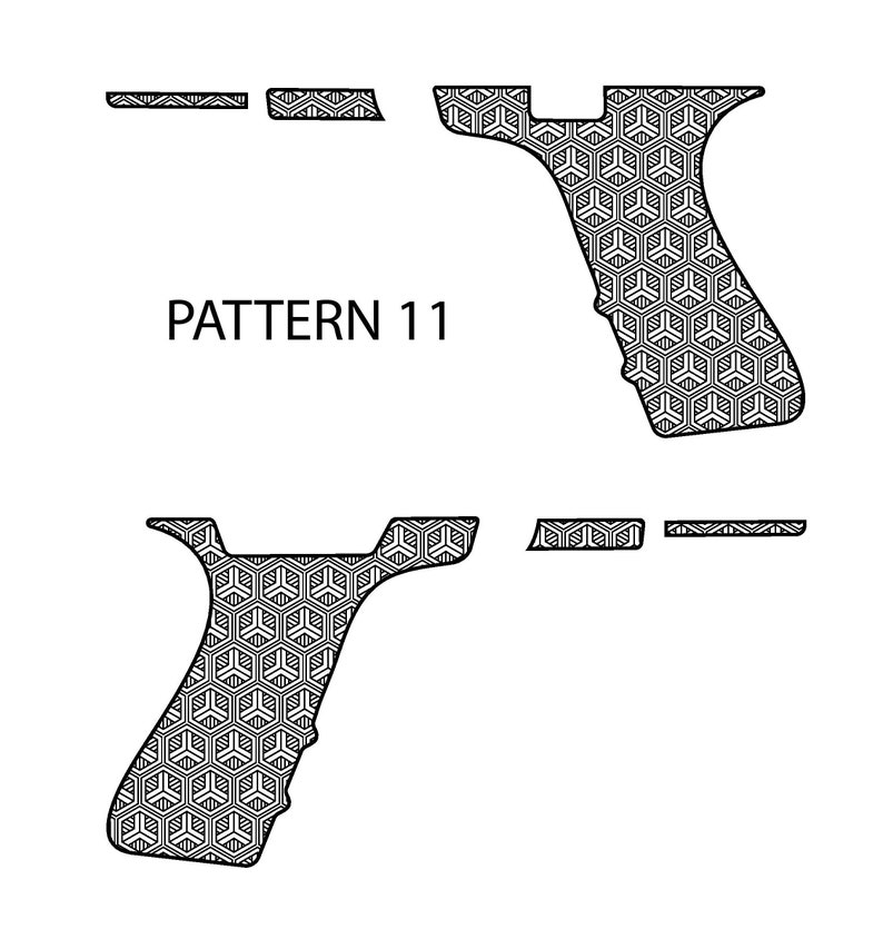 Laser Engraving Stippling Template for Glock 19 Frame Pattern 11 Left ...