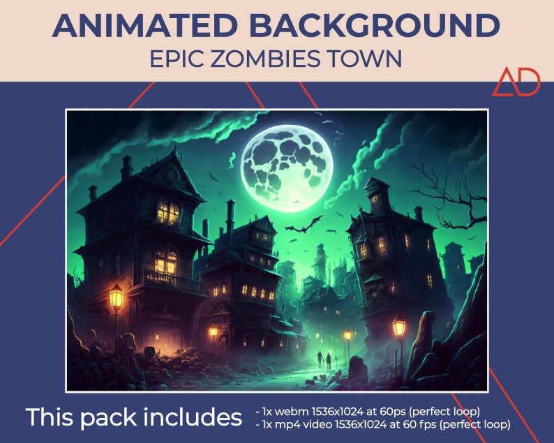 Animated Background - Epic Zombies Town - Ready for Twitch / Wallpaper ...