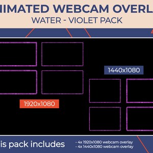 Animated Webcam Overlay Twitch / Water Pack / Violet Color / - Etsy