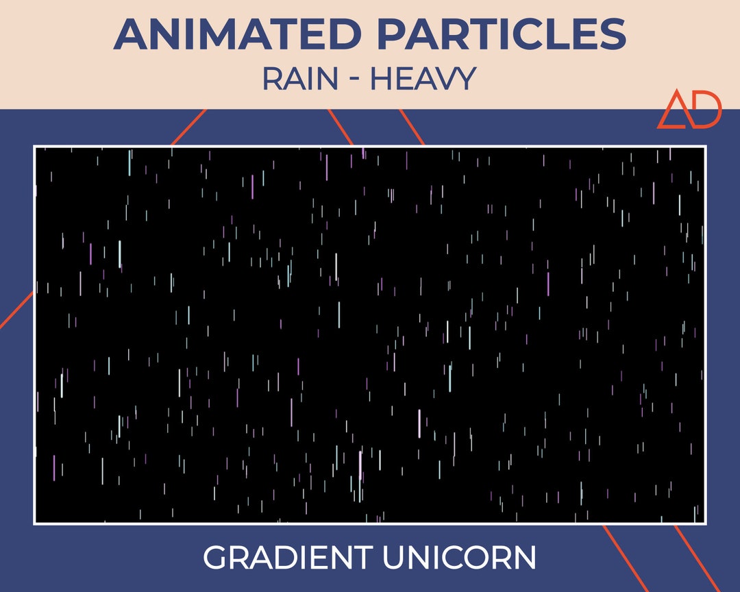 Animated Particles Rain Heavy Gradient Unicorn / Twitch Stream Add-on ...